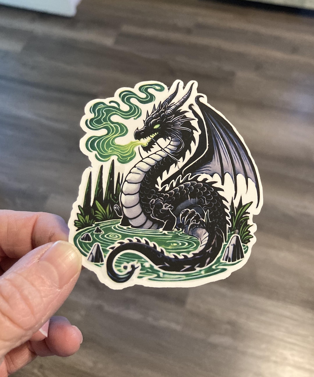 D and D Black Dragon Sticker Black Dragon Sticker Mystical Dragon ...