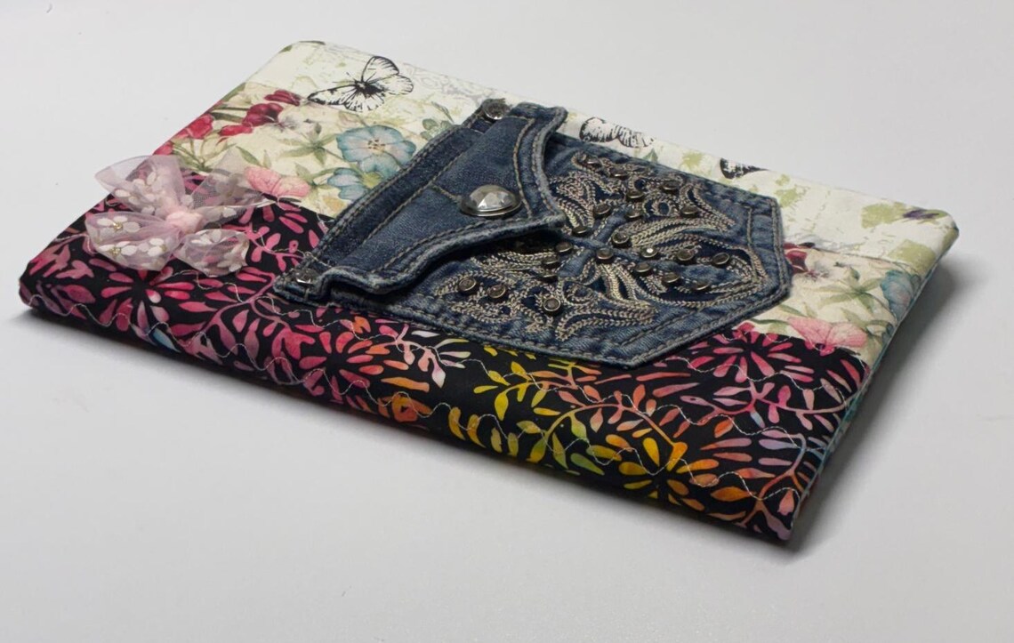 Junk Journal, Quilted Journal, Journal With Bling, Journal With Jean ...