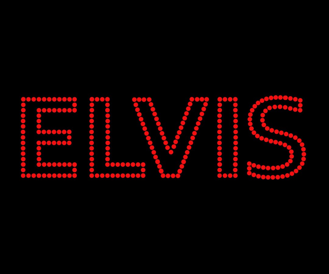 Elvis in Lights Sticker Elvis Name in Lights Sticker Elvis 1968 ...