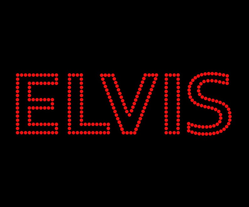 Elvis in Lights Sticker Elvis Name in Lights Sticker Elvis 1968 ...