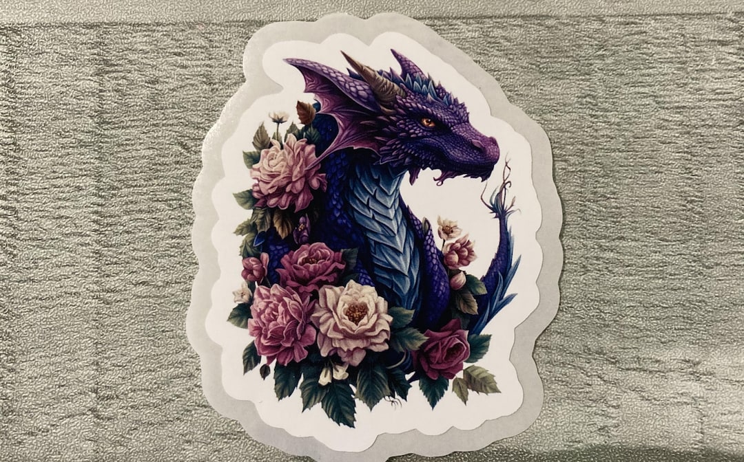 Purple Dragon Sticker Mystical Magical Dragon Sticker Purple Dragon ...