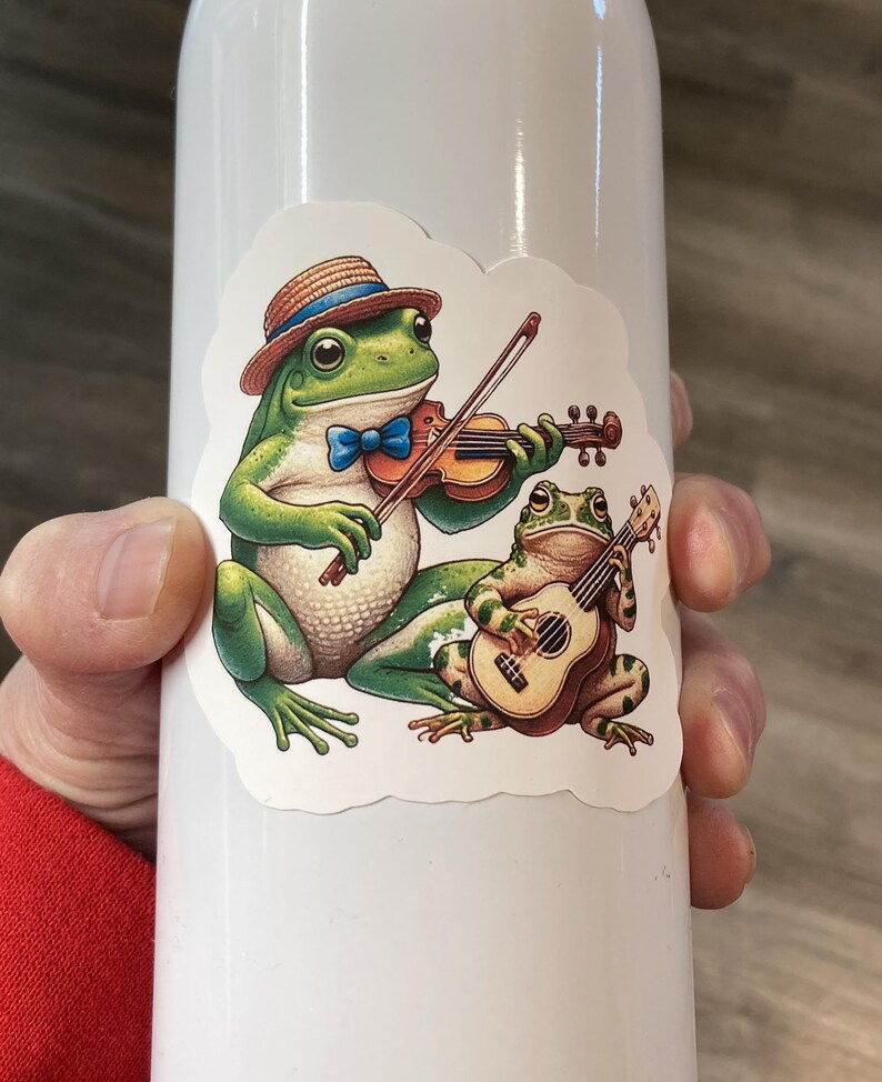 Frog and Toad Sticker Frog and Toad Music Sticker Ukulele Violin Frog ...