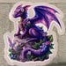 Purple Dragon Sticker 3 Inch Large Purple Dragon Sticker Mythical ...