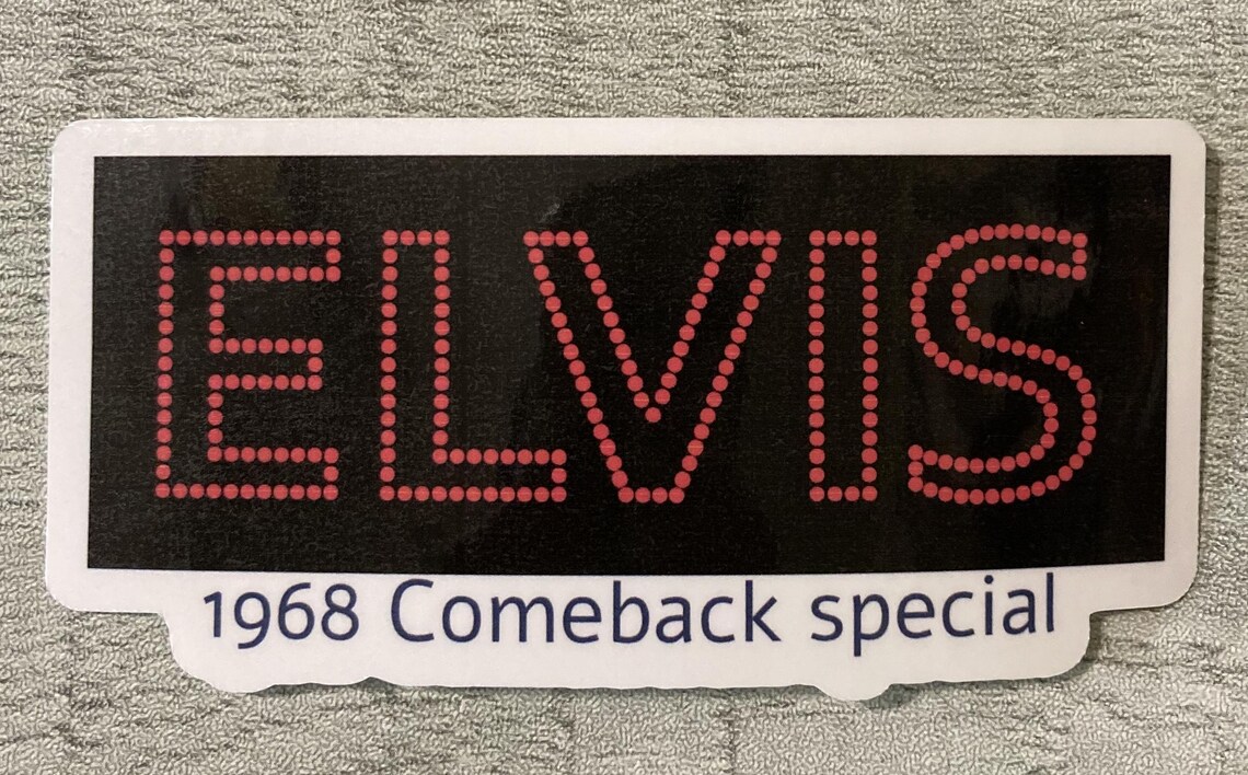 Elvis in Lights Sticker Elvis Name in Lights Sticker Elvis 1968 ...