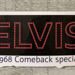 Elvis in Lights Sticker Elvis Name in Lights Sticker Elvis 1968 ...
