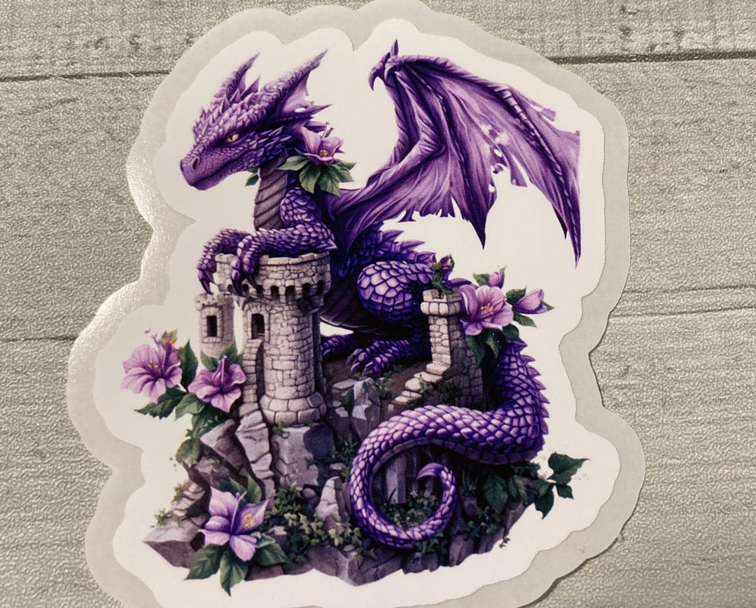 Purple Dragon Sticker Dragon Castle Sticker Purple Dragon Mystical ...