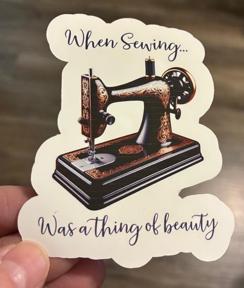 Antique Sewing Machine Sticker, Old Sewing Machine Sticker ...