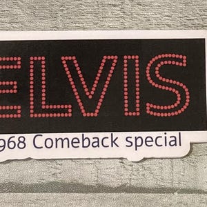 Elvis in Lights Sticker Elvis Name in Lights Sticker Elvis 1968 ...