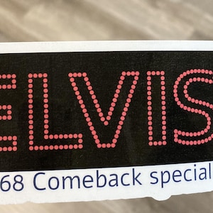Elvis in Lights Sticker Elvis Name in Lights Sticker Elvis 1968 ...