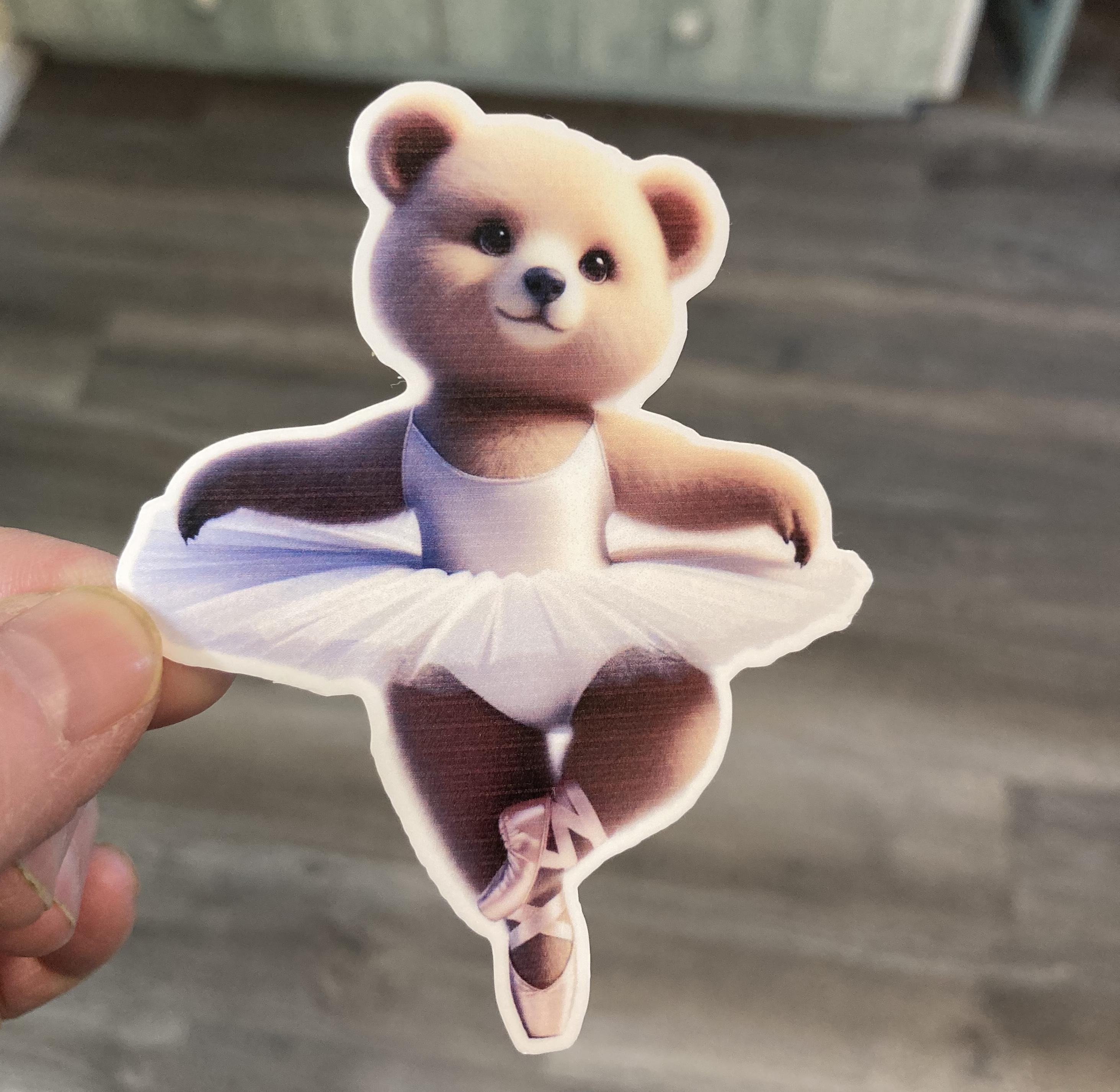 Teddy Bear Sticker Dancing Teddy Bear Sticker Ballerina Bear Sticker ...