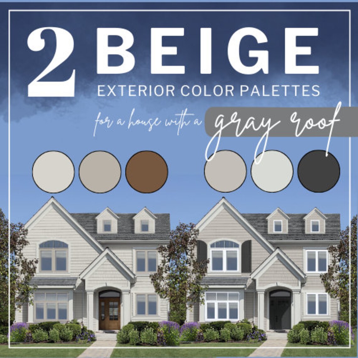 BEIGE Exterior House Paint Ideas - Color Combinations -custom House ...
