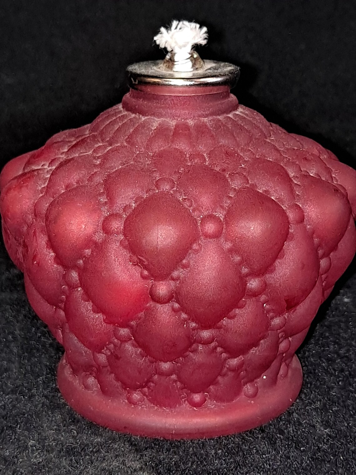 Vintage Miniature Red Satin Glass Oil Candle Gift Giving Holiday Gift ...