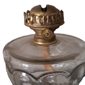 Antique EAPG Pattern Glass Oil Lamp Roman Greek Key Pattern on Base ...