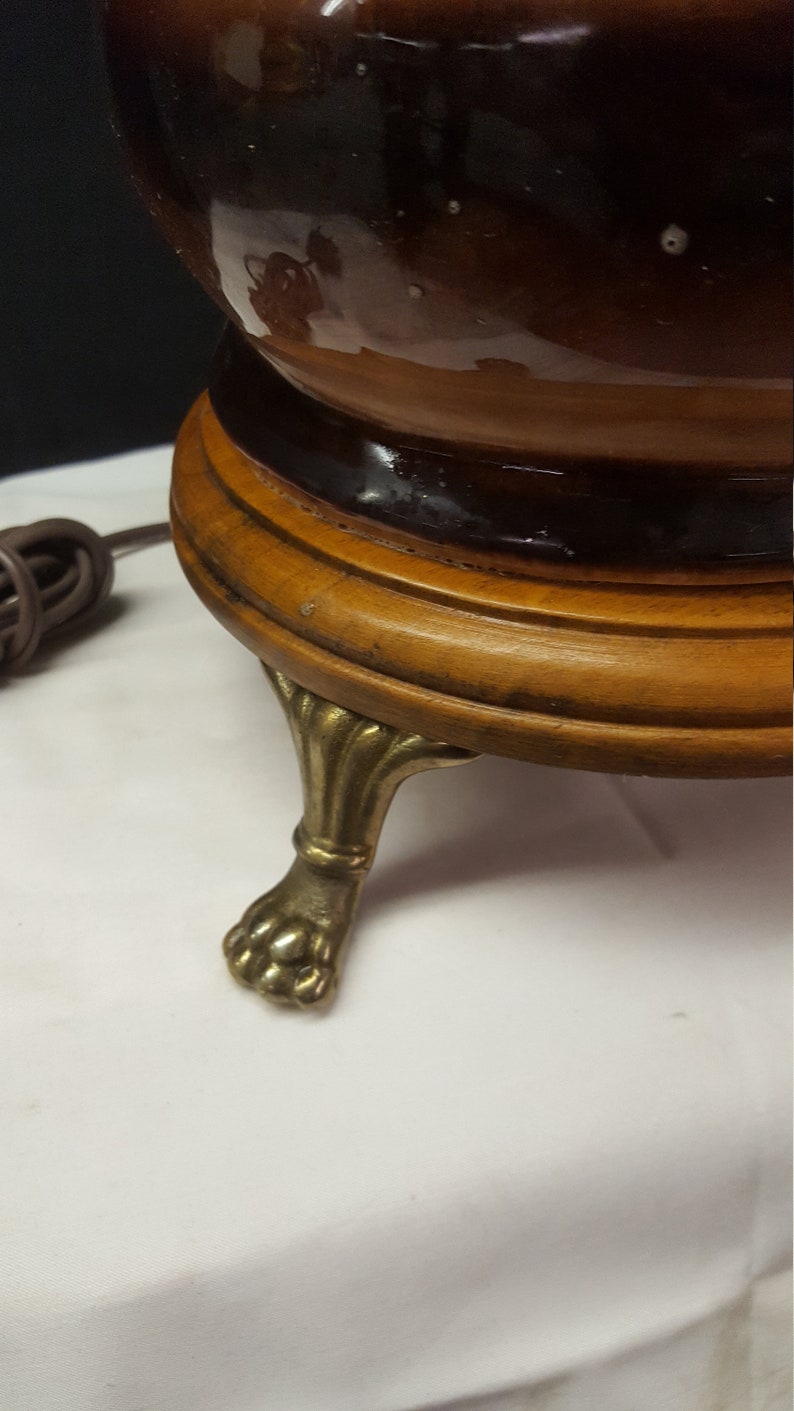 Vintage Ceramic Spirit Barrel Style Lamp Ceramic , Footed Base , Man ...
