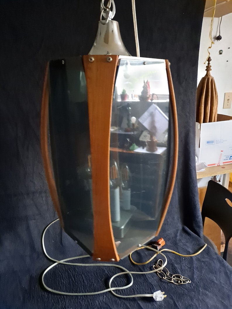 Vintage Teak Wood and Smoked Plexi Glass Plastic Danish Modern - Etsy