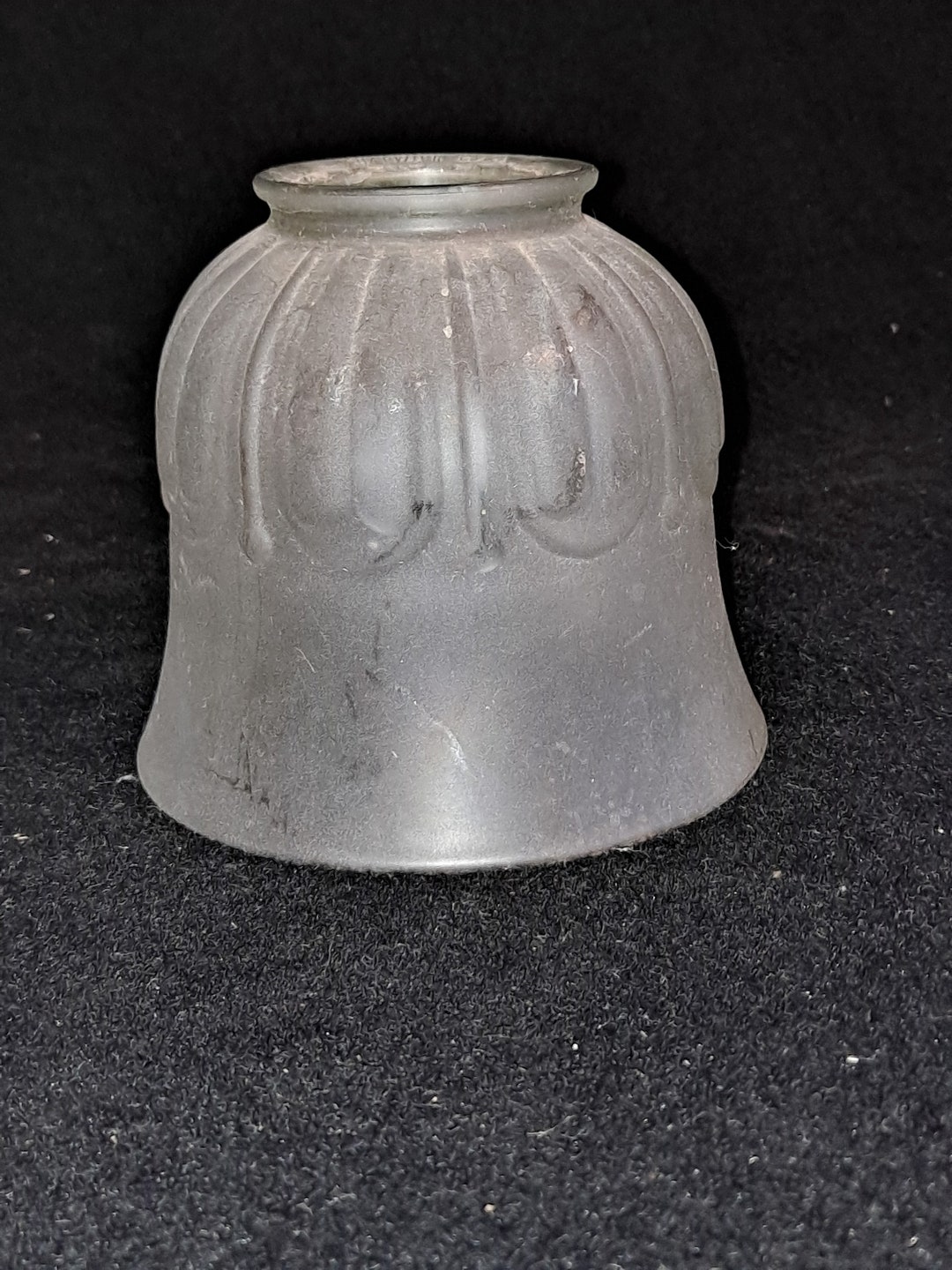 Vintage Out Side Frost Square 3 1/2 Inch Tall Bell Shade 2 1/4 Inch Lip ...