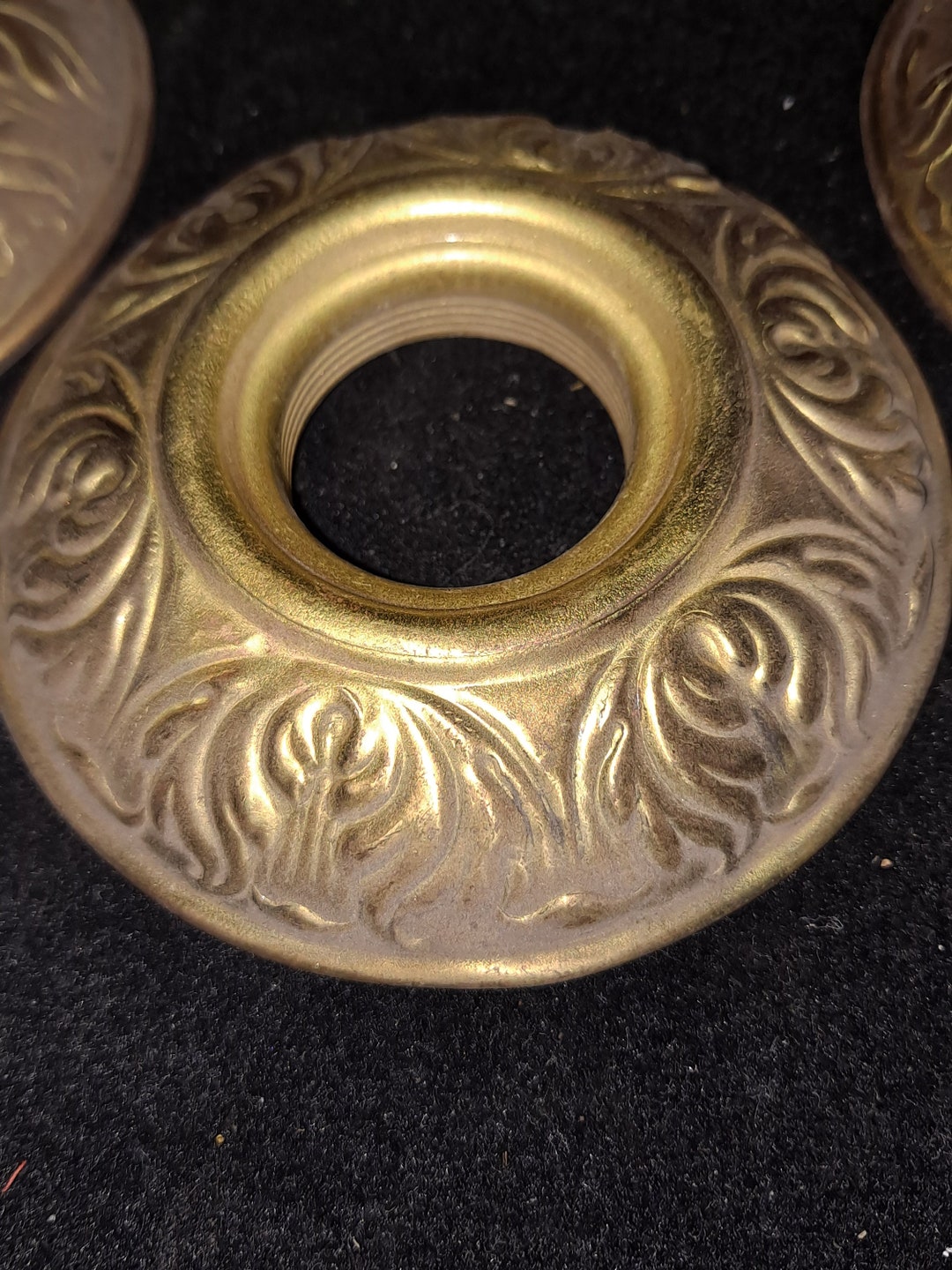 Vintage Stamped Brass Bobeche for Early Lighting Fixtures , Set of 4 ...