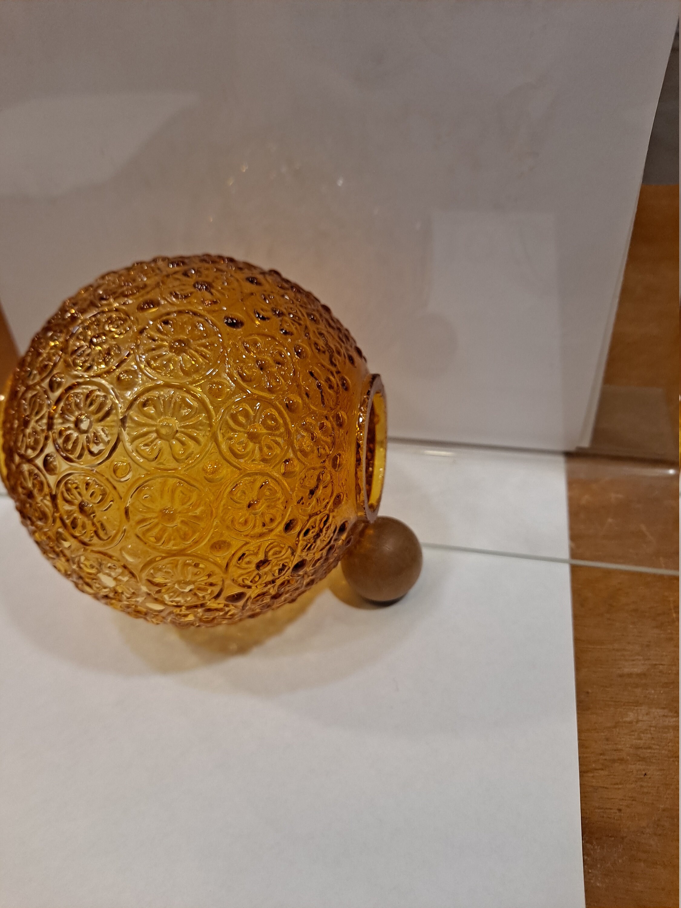 Vintage Amber Pressed Pattern Glass Miniature Ball Shade - Etsy