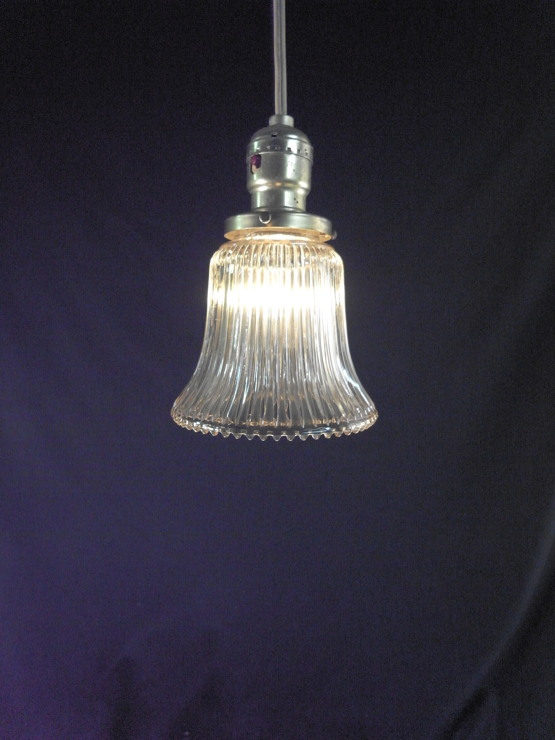 Vintage Prismatic Ribbed Glass With Gold Iridesence Bell - Etsy