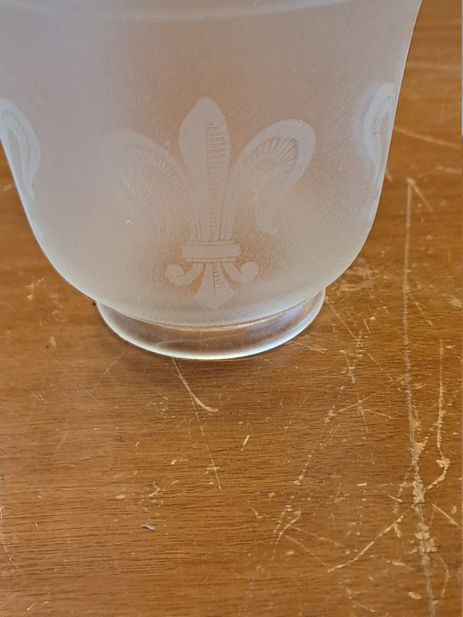 Vintage Retro Glass Bell Shaped Light Globe Bulb Cover With Fleur De ...