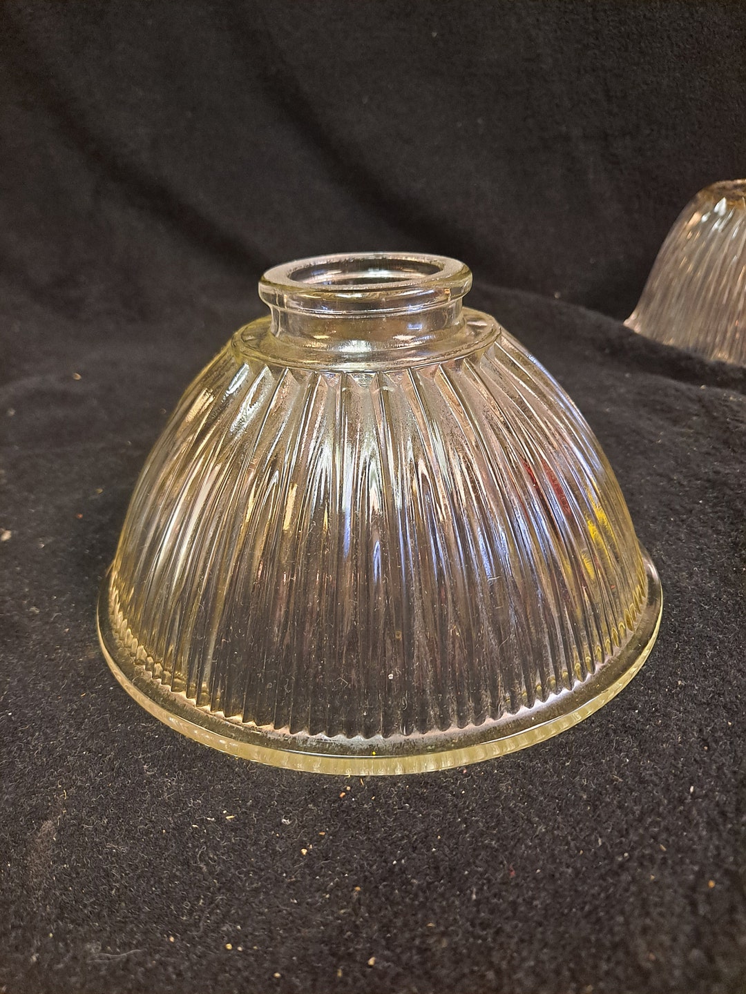 Vintage Ribbed Glass Inverted Bowl , Dome Shades , 2 1/4 Inch Lip ...