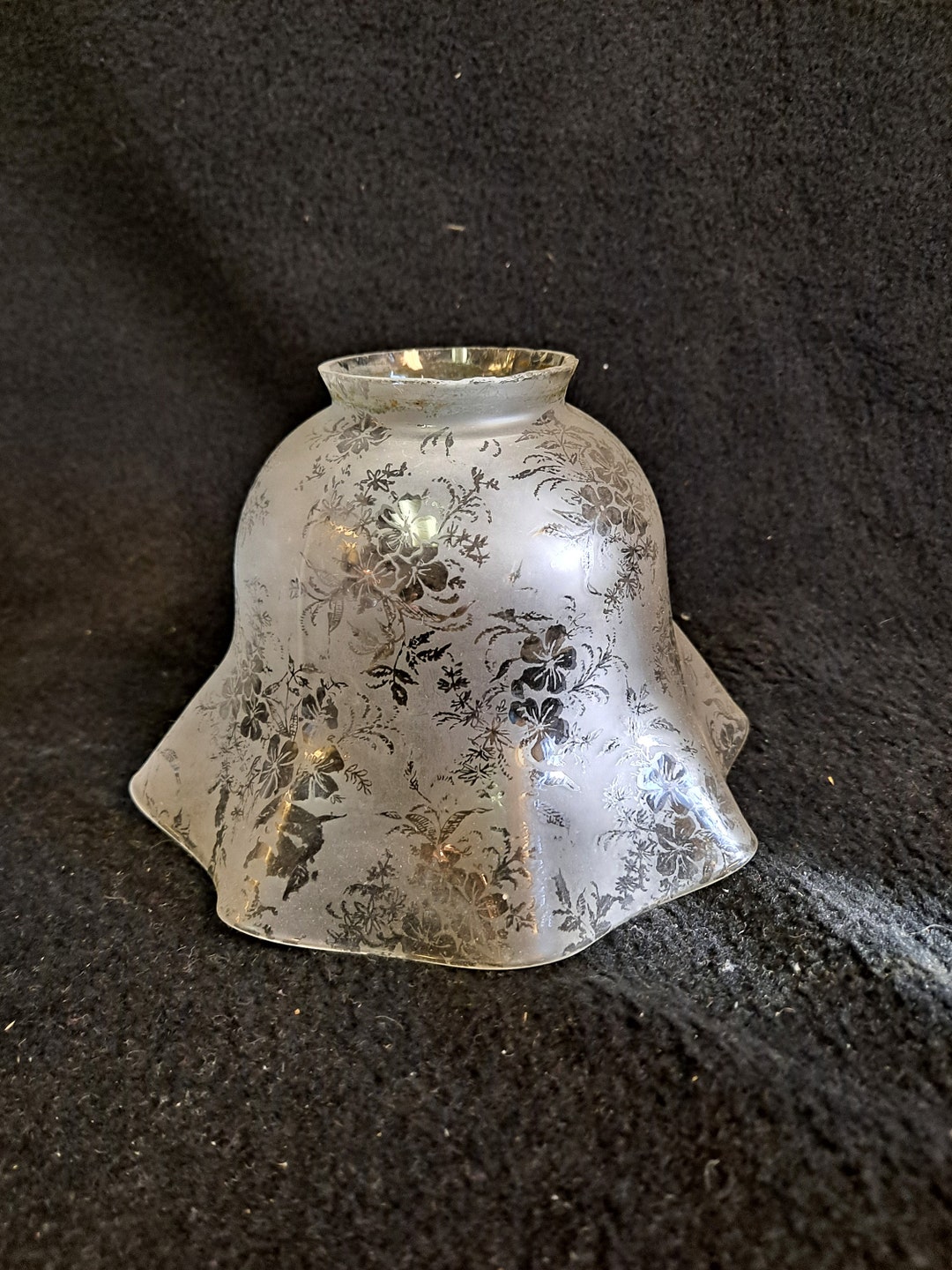 Acid Etched Fluted Glass Bell Lighting Globe 2 1/8 Inch Lip Fitter ...