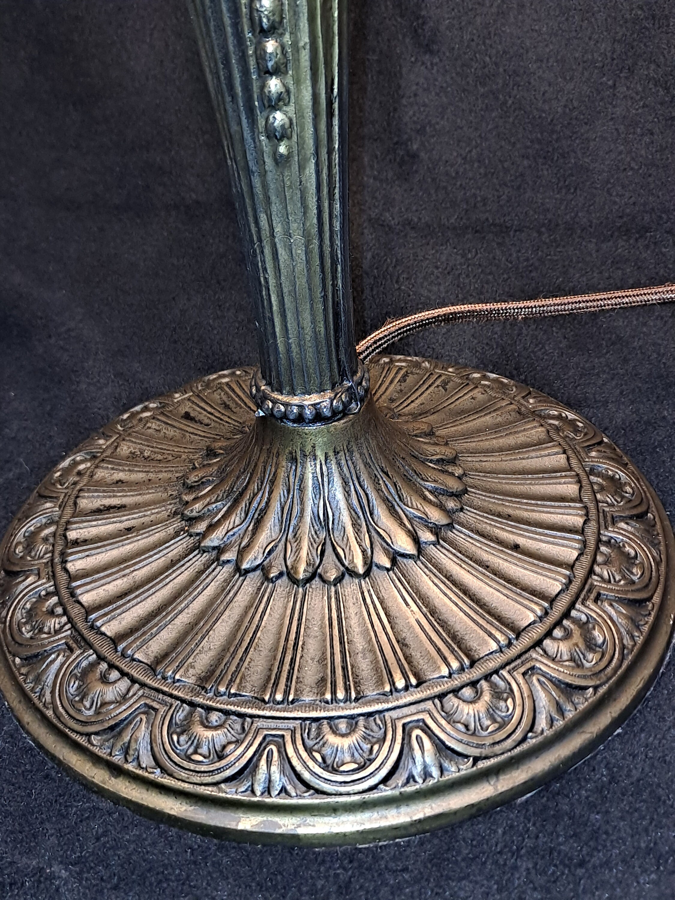 Antique Chicago Lamp Company 8 Bent Panel Slag Glass Lamp and Shade ...