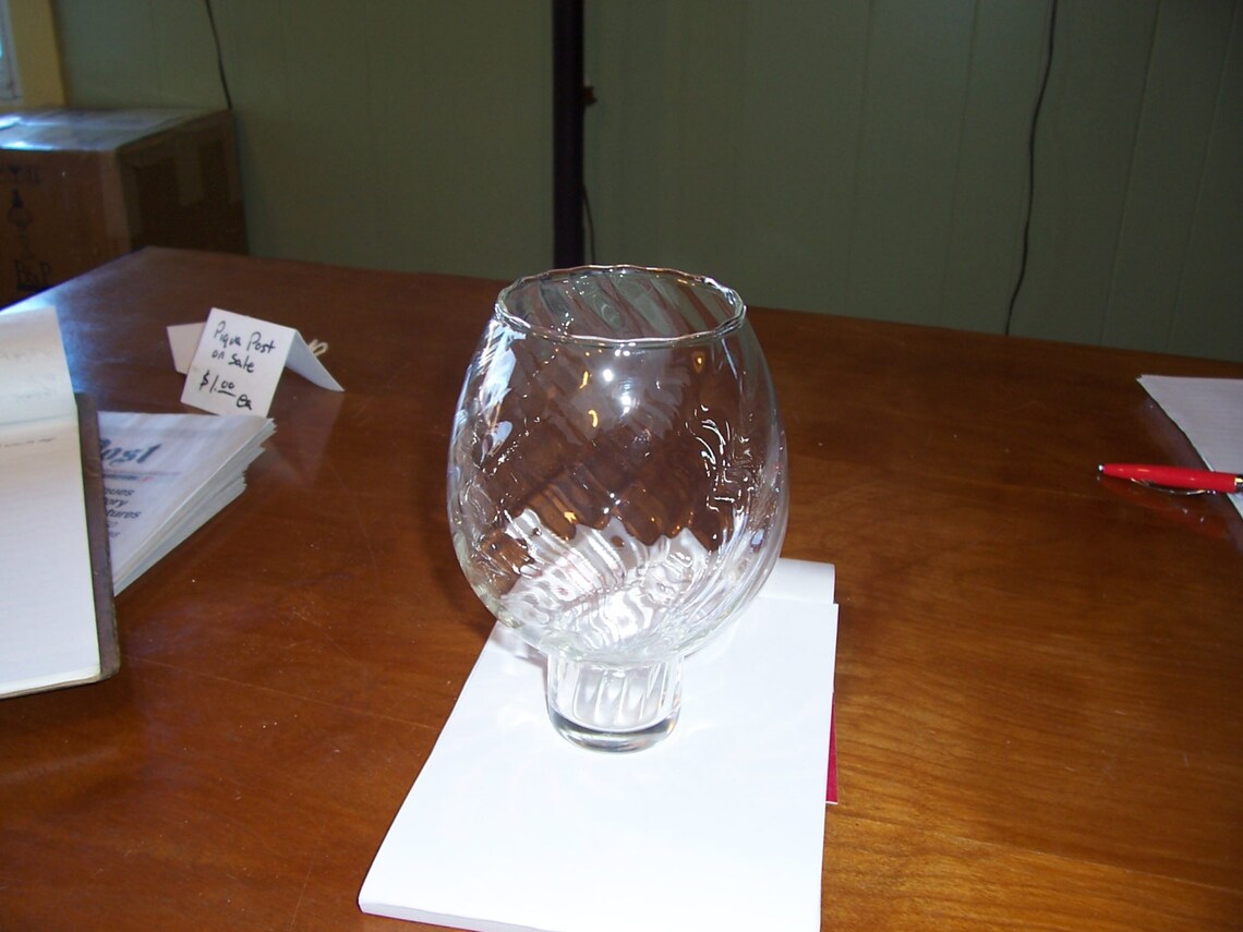 Clear Swirl Pattern Glass Candle Globe Small Tapers or - Etsy