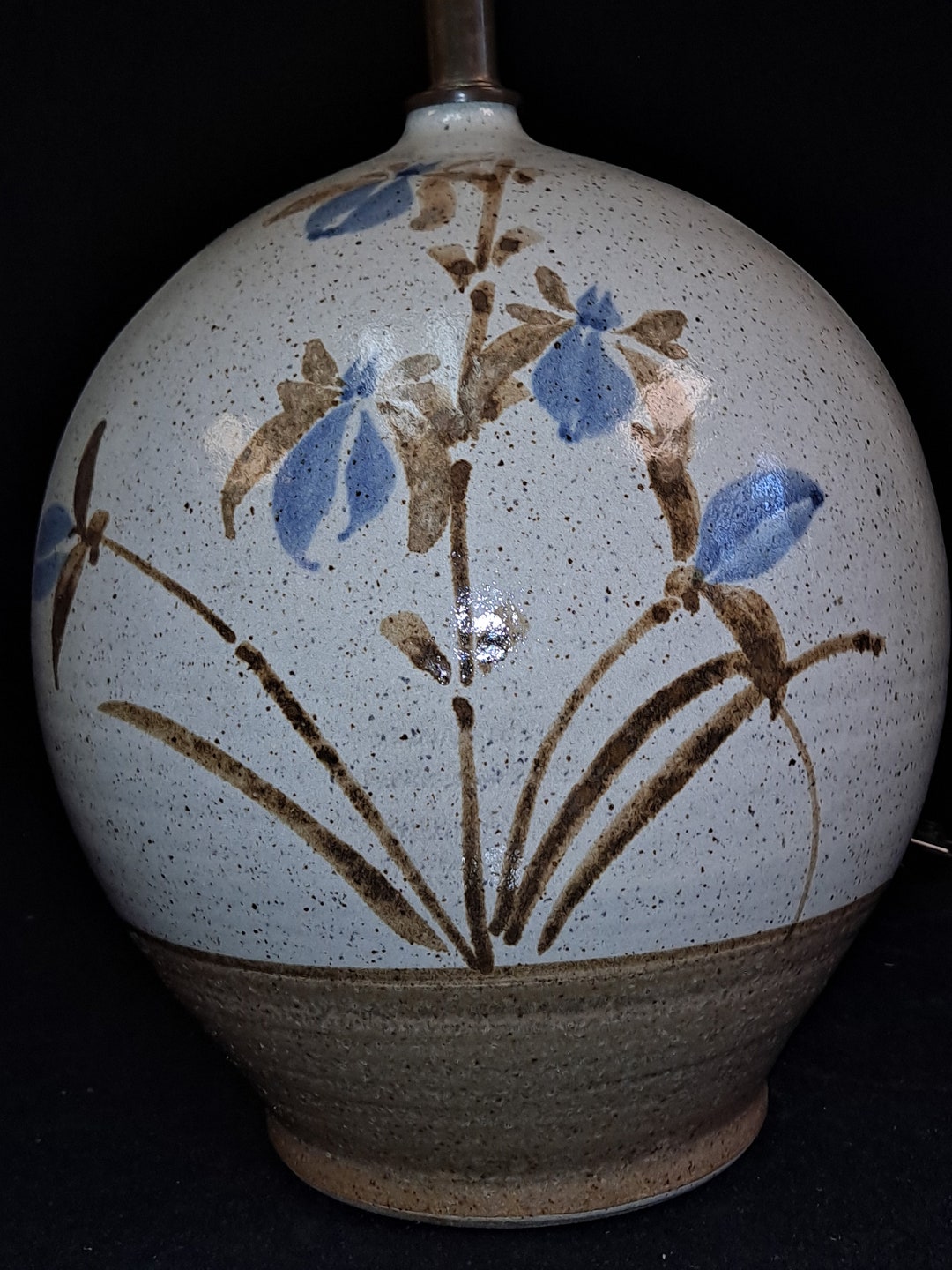 Vintage Hand Thrown Studio Pottery Table Lamp Organic Shape Stylized ...