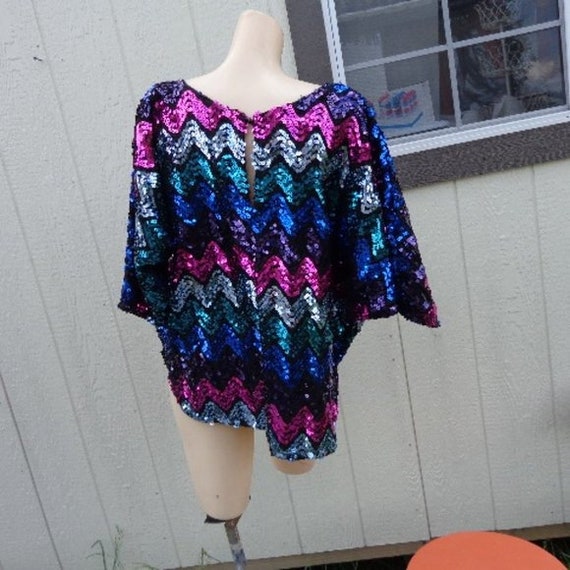 NOS Vtg 80s Sequin Multi Evening Party Formal Sweater… - Gem