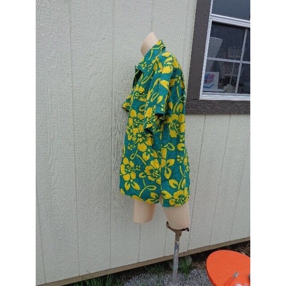 L Vtg Fred Richards 1950s 60s Green Yellow Extra Loop… - Gem