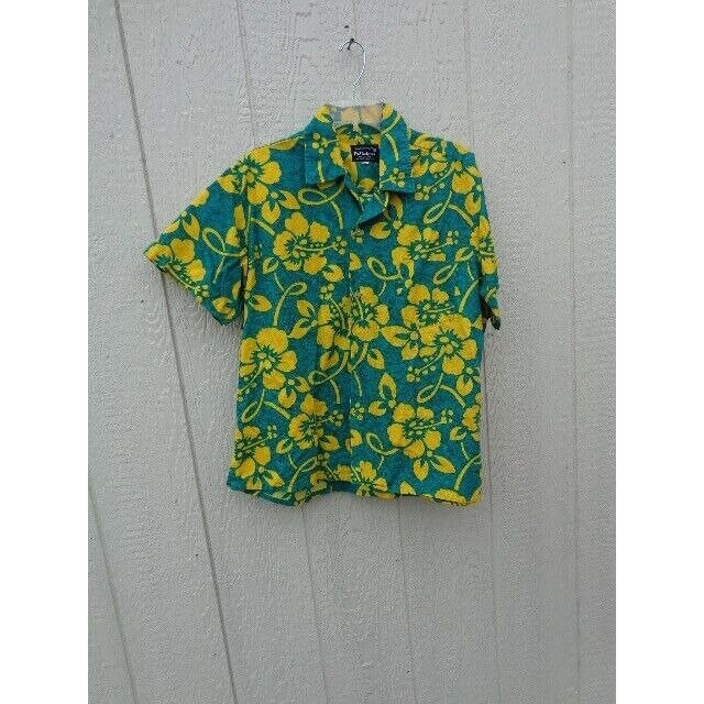 L Vtg Fred Richards 1950s 60s Green Yellow Extra Loop Hawaiian Shirt ...