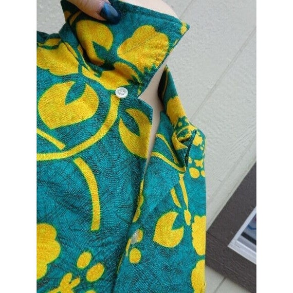 L Vtg Fred Richards 1950s 60s Green Yellow Extra Loop… - Gem