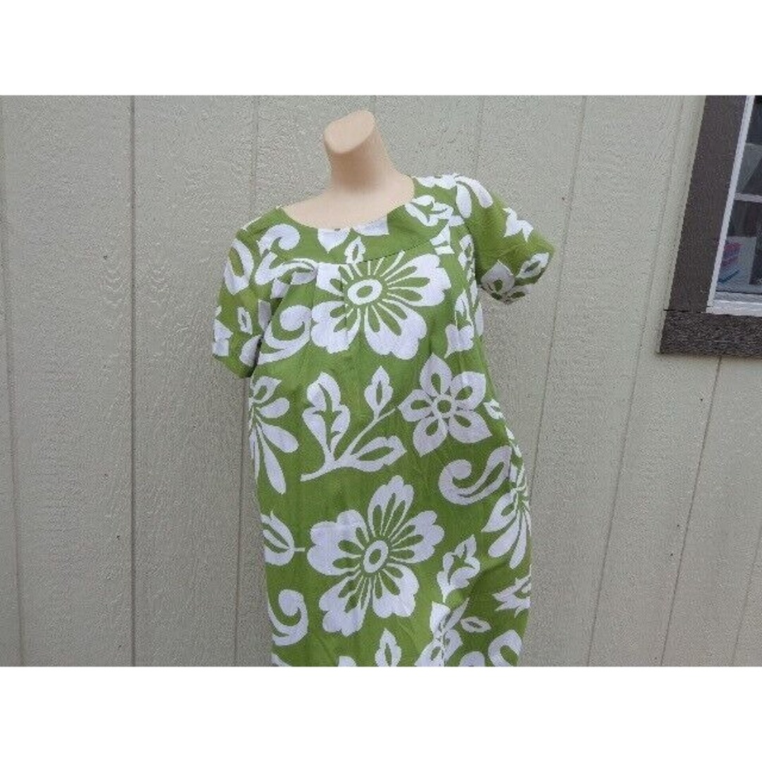 Vtg Hawaiian 1960's 70s Cotton Muu Muu Lounging Summer House Dress ...