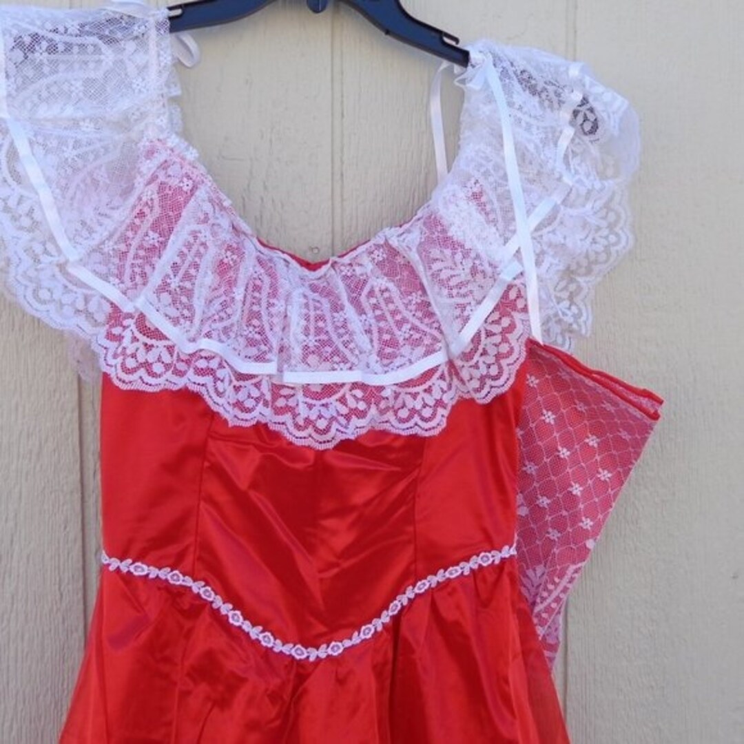 NOS Vintage Red White Southern Belle Formal Full Prom Dress 11/12 USA ...
