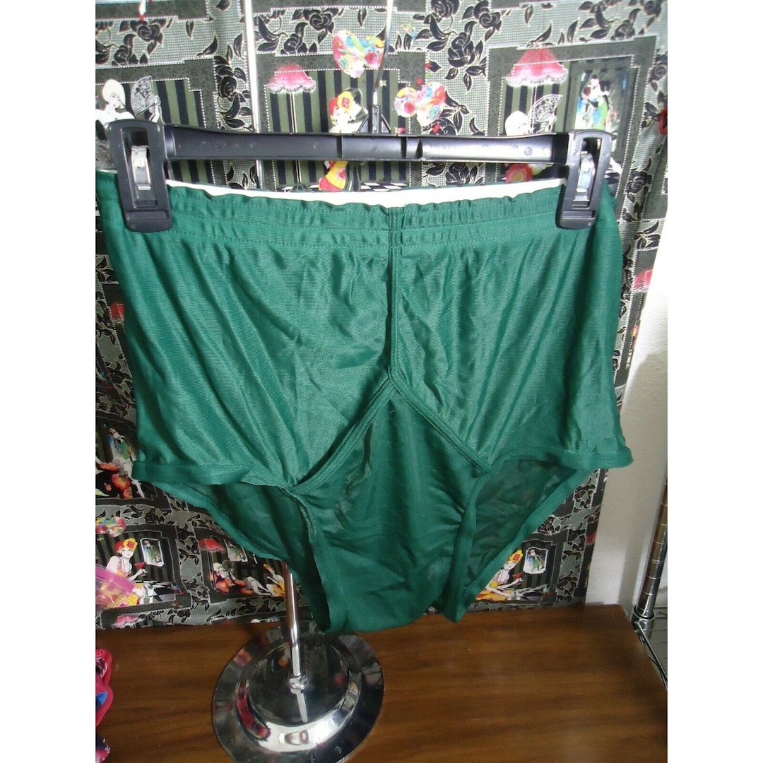 NOS Vtg Dark Hunter Green Nylon Tricot Jockey Briefs Underwear L 36 38 ...