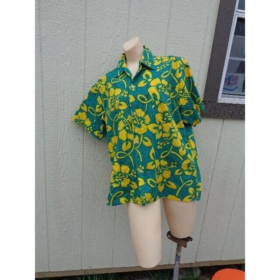 L Vtg Fred Richards 1950s 60s Green Yellow Extra Loop… - Gem