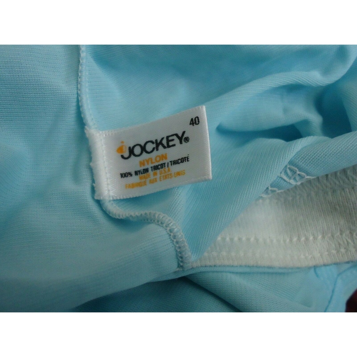 Nos Vtg Light Blue Silky Nylon Tricot Jockey Briefs Underwear Sz 40 ...