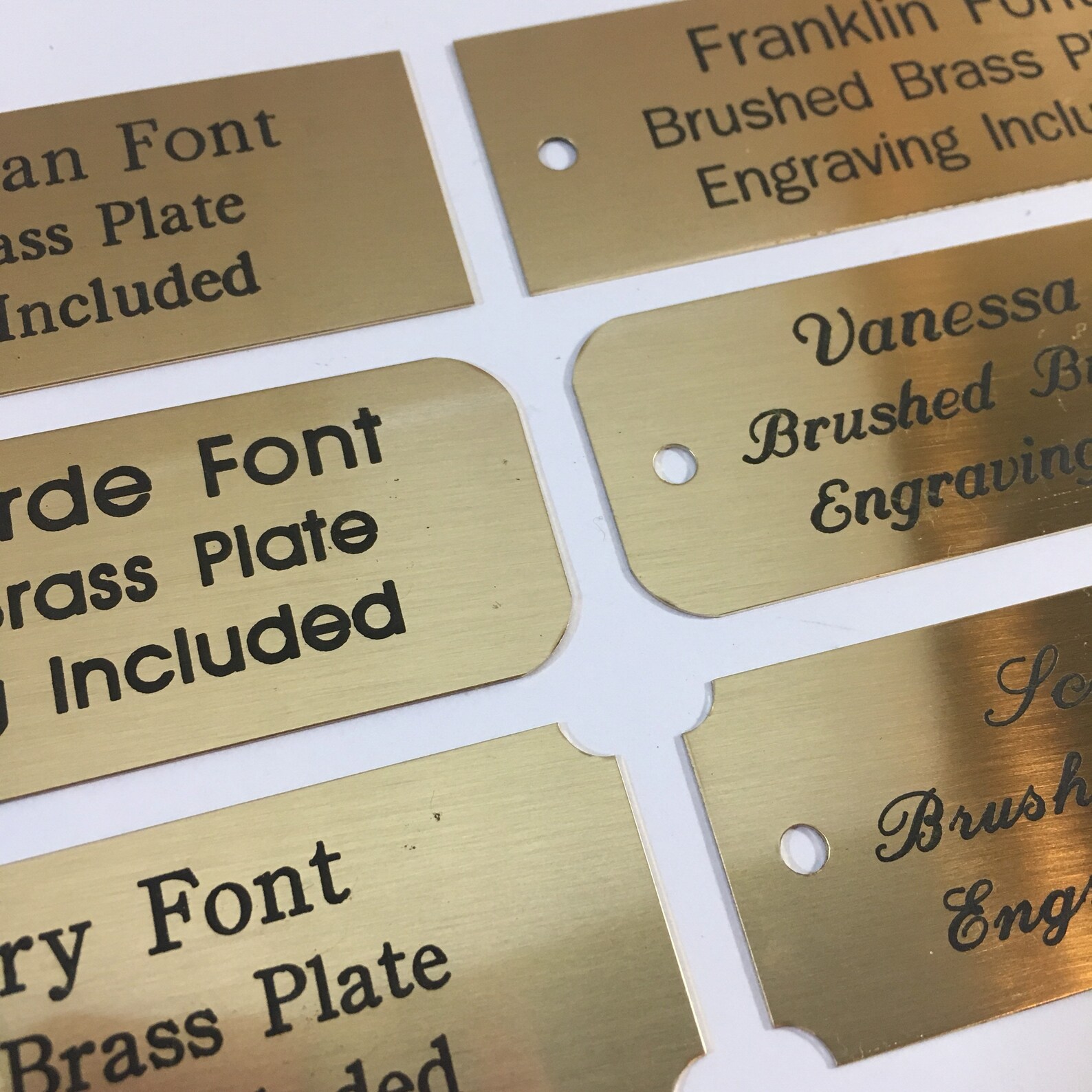 1"x3" Engraved Brushed Brass Plate Black Etched Letters Custom ...