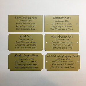 2"x4" Laser Engraved Gold Aluminum Plaque Black Letters Custom ...