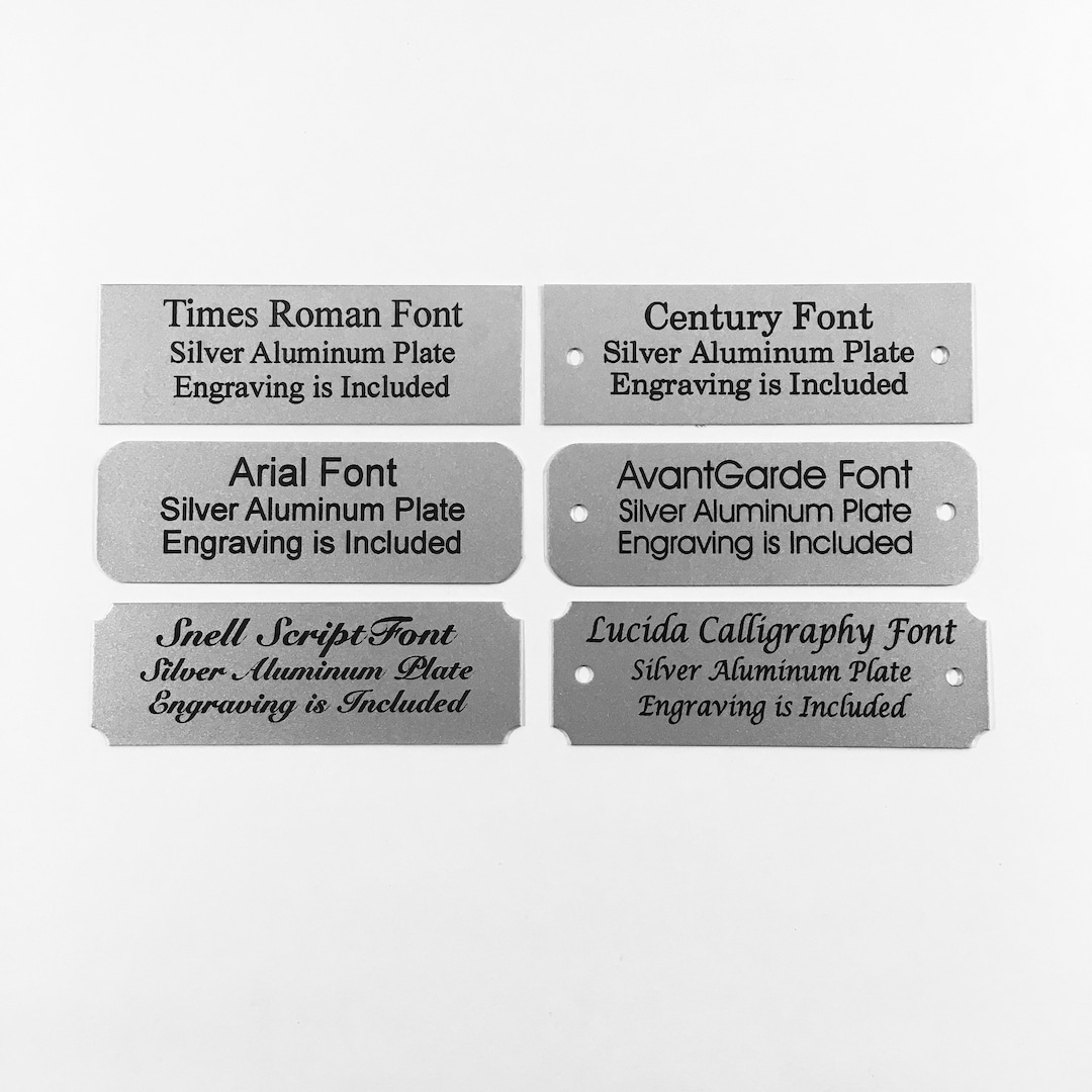 1"x3" Laser Engraved Silver Aluminum Plaque Black Letters Custom ...