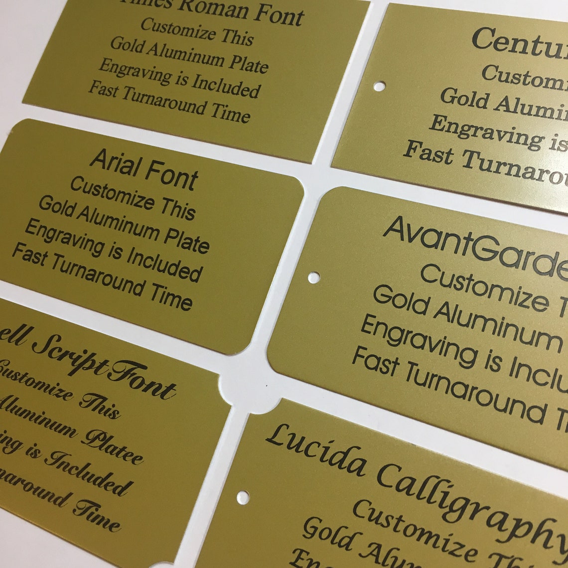 2"x4" Laser Engraved Gold Aluminum Plaque Black Letters Custom ...