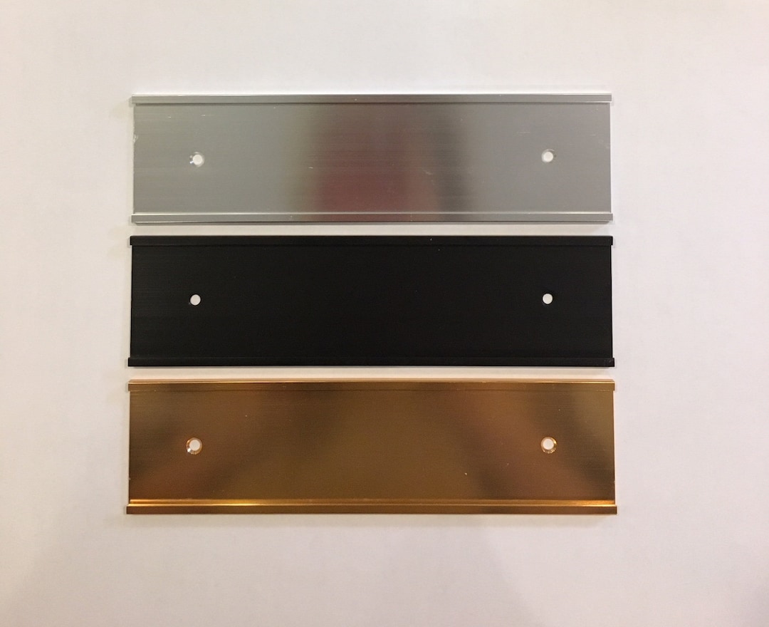 2"x8" Wall Mount Name Plate HOLDER ONLY Adhesive Backed for Engraved ...
