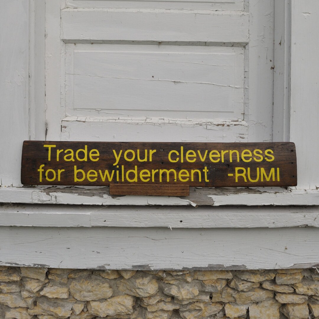 Trade Your Cleverness for Bewilderment Hand Painted Sign - Etsy
