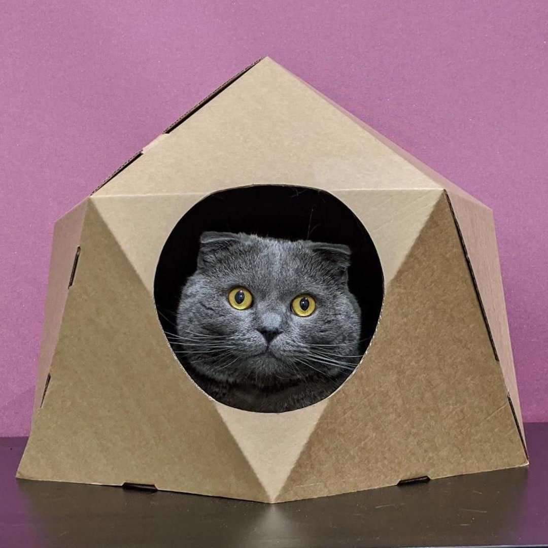 Eco-friendly Cardboard Cat House - Modern Cat Bed, Stylish Cat ...
