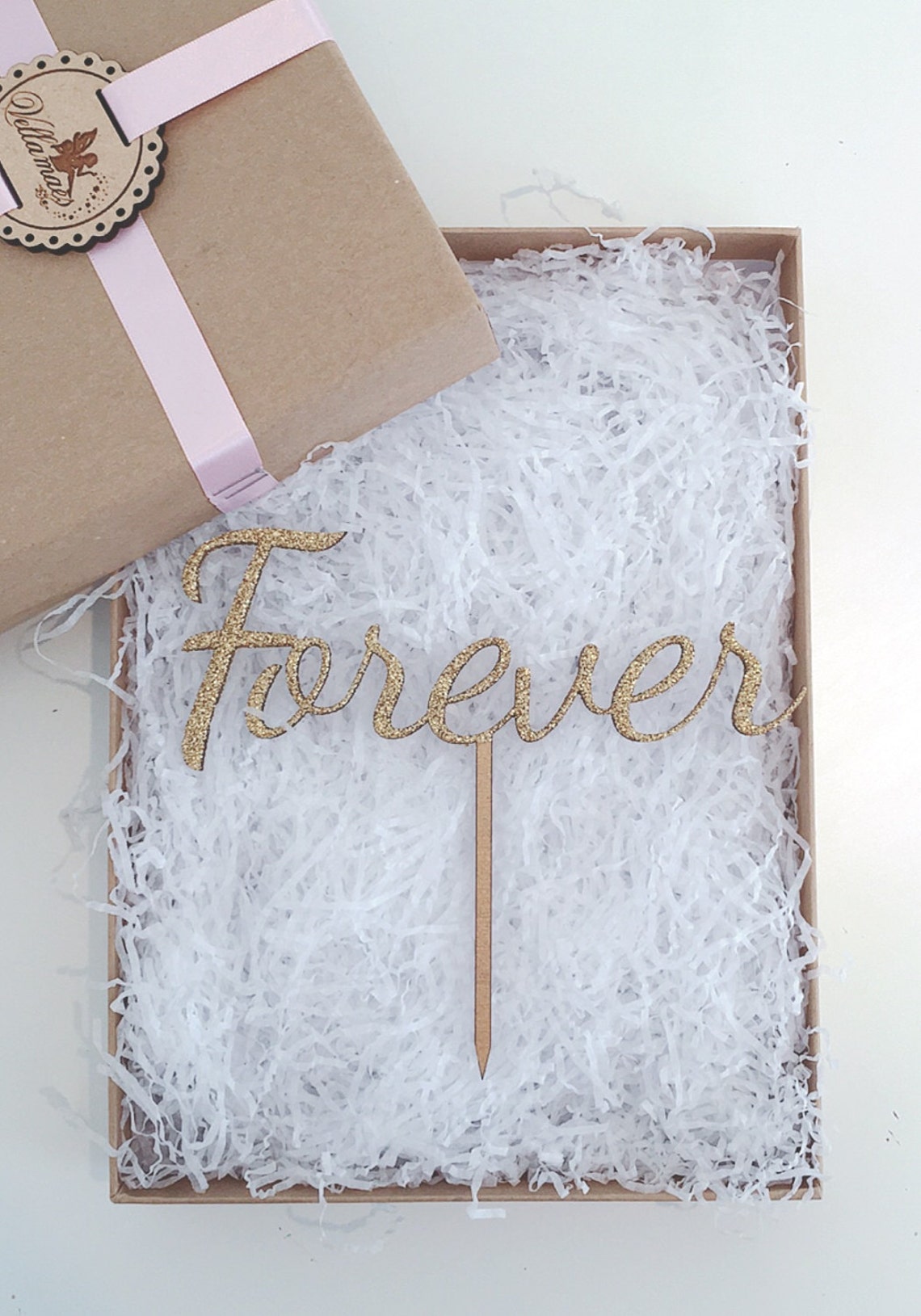 Forever Cake Topper Wooden Cake Topper Glitter Cake Topper | Etsy