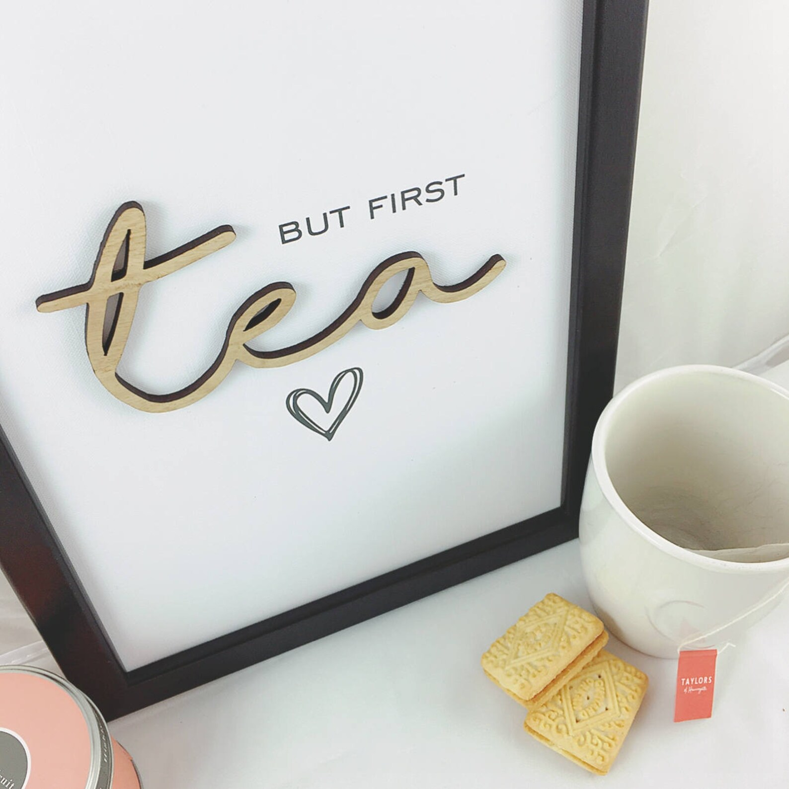 A4 but First Tea Print Typography Print Home Print Wooden - Etsy