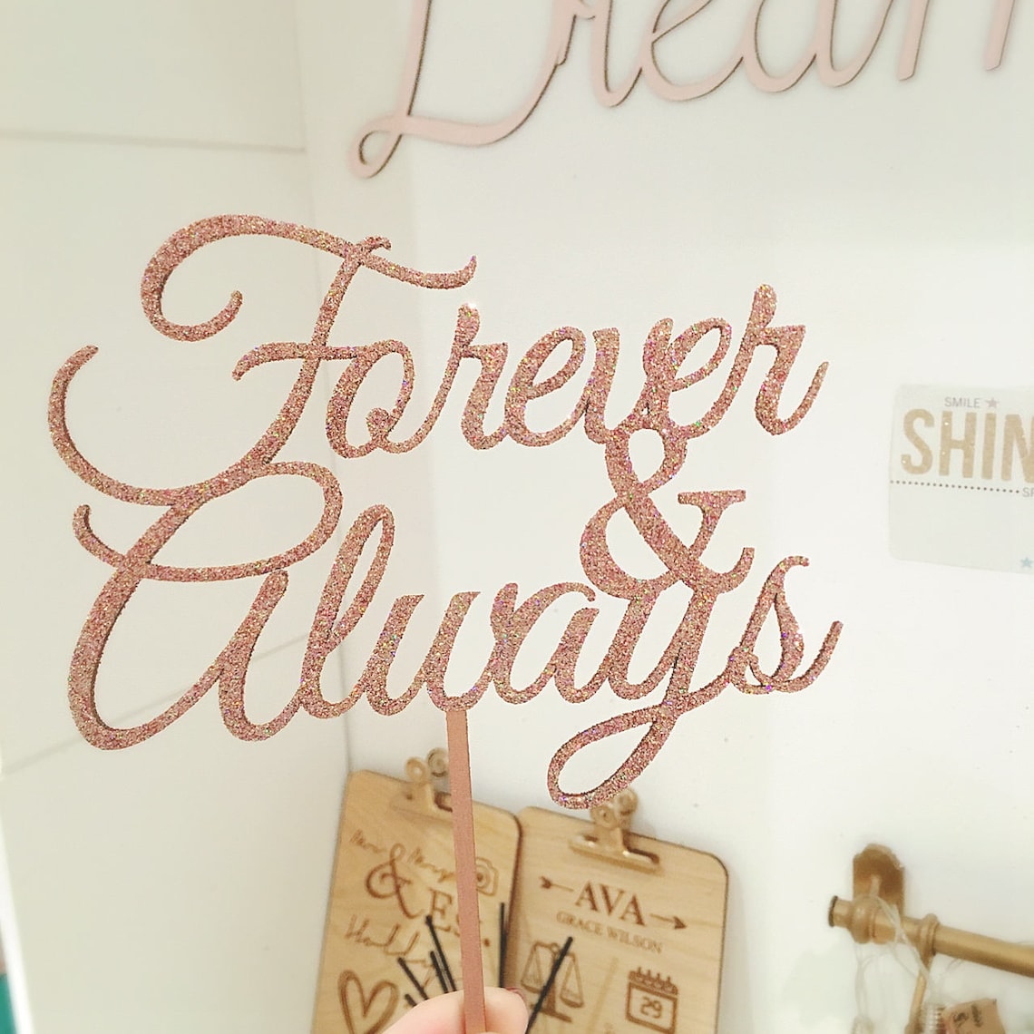 Forever and Always Cake Topper Wooden Wedding Cake Topper | Etsy