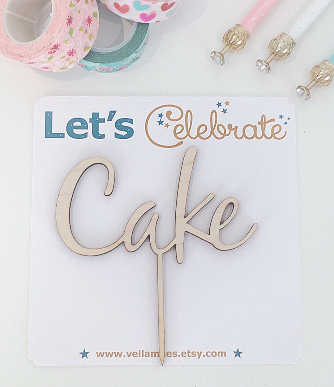 Cake Topper Food Picks Wooden Cake Topper Wedding Cake - Etsy