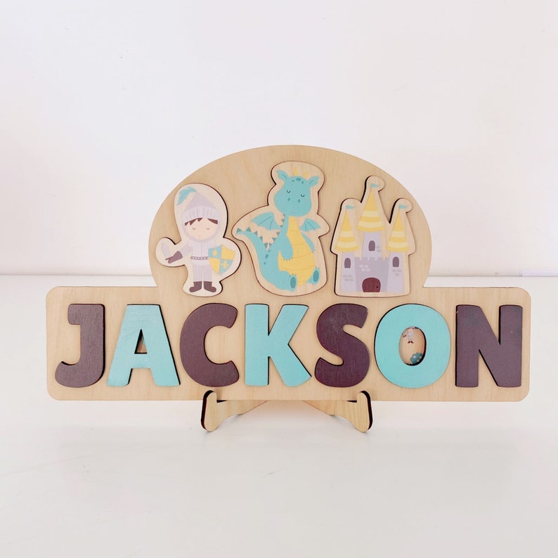 Wooden Name Puzzle, Jigsaw Puzzle, Personalised Wooden Toys,baby Boys ...